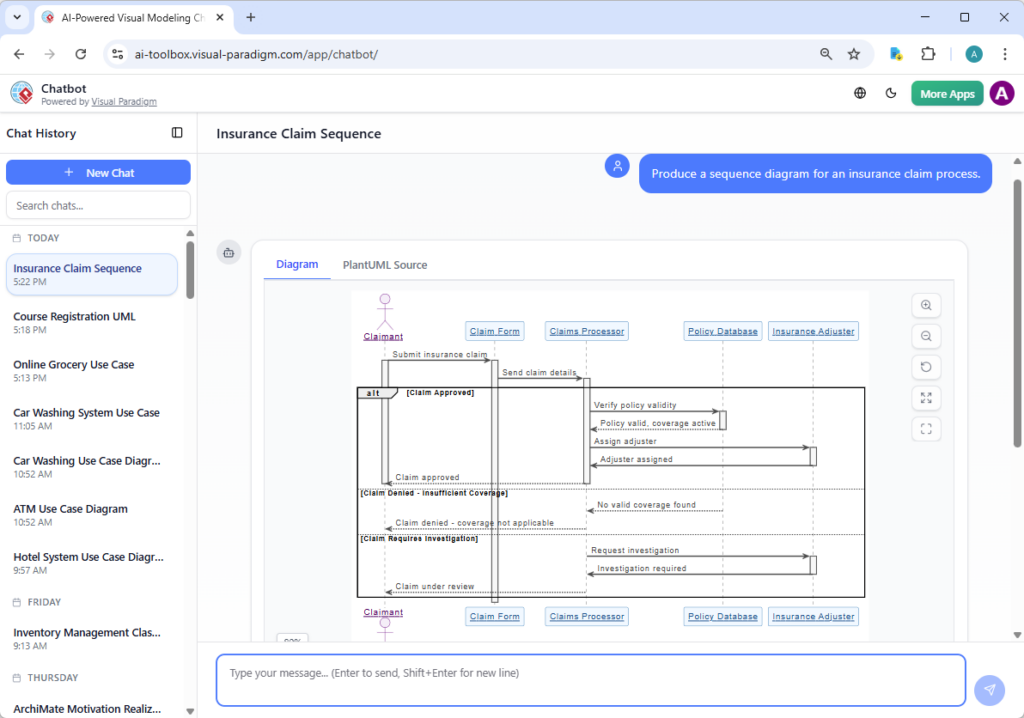 AI Sequence Diagram Generator | Visual Paradigm AI