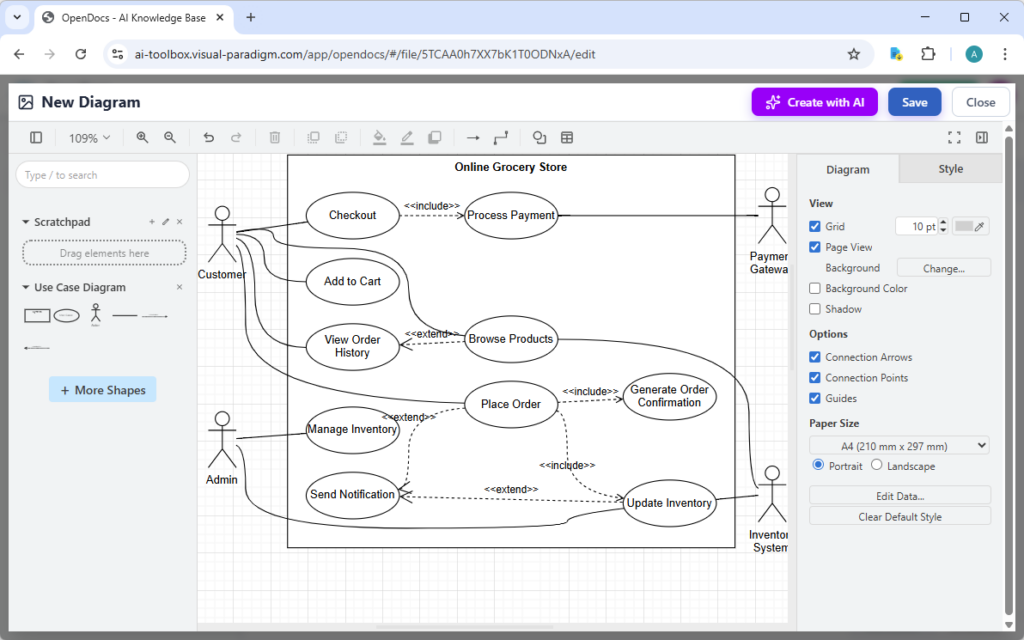 AI Use Case Diagram Generator | Visual Paradigm AI