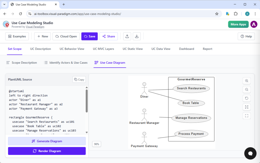 AI Use Case Diagram Generator | Visual Paradigm AI