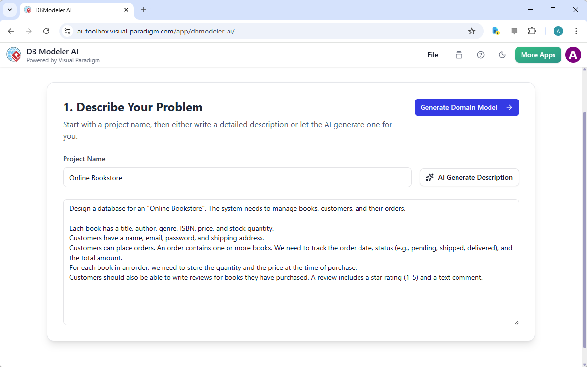 AI Database Design Tool: Online Bookstore Architecture Guide | Visual ...
