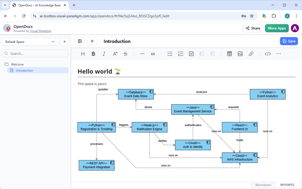 AI Component Diagram Generator | Visual Paradigm AI